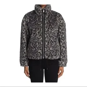 Lucky Brand | Jackets & Coats | Lucky Brand Faux Fur Grey Leopard Print ...